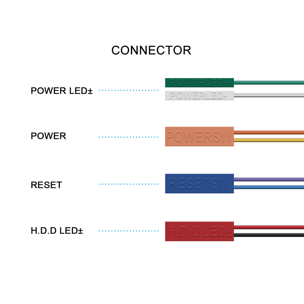 Vetroo Desktop Computer Case Power Supply Reset HDD Push Button with L ...
