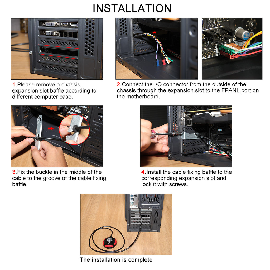 Vetroo Desktop Computer Case Power Supply Reset HDD Push Button with L ...