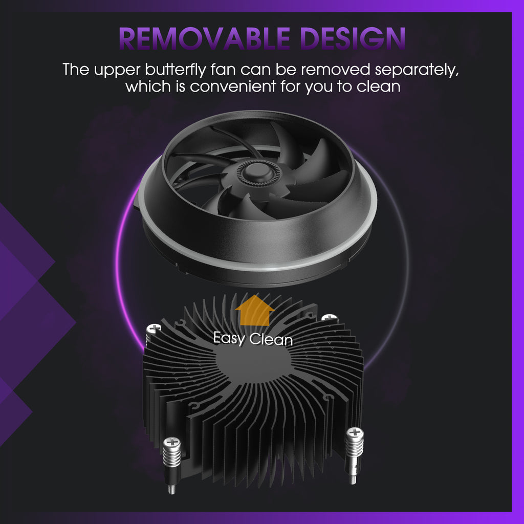 Vetroo Shadow Low-Profile CPU Cooler 95W TDP Air Cooler for Intel LGA ...