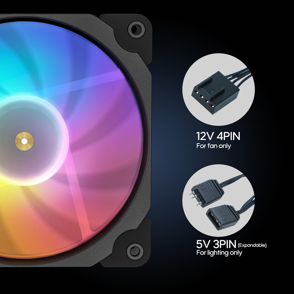 Vetroo SA-120 120mm FDB High Airflow LED PC Case Fan – darkflashus