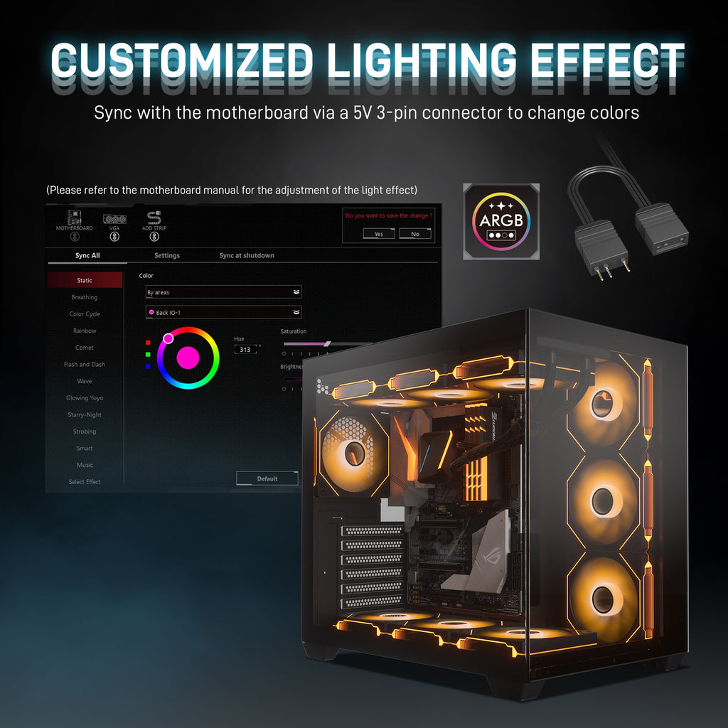 DARKROCK F120 - 3 in 1 120 mm Infinite Mirror Design Case Fans ...