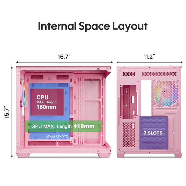 Vetroo AL900 Mid-Tower ATX PC Case with Hidden-Connector Motherboard S ...