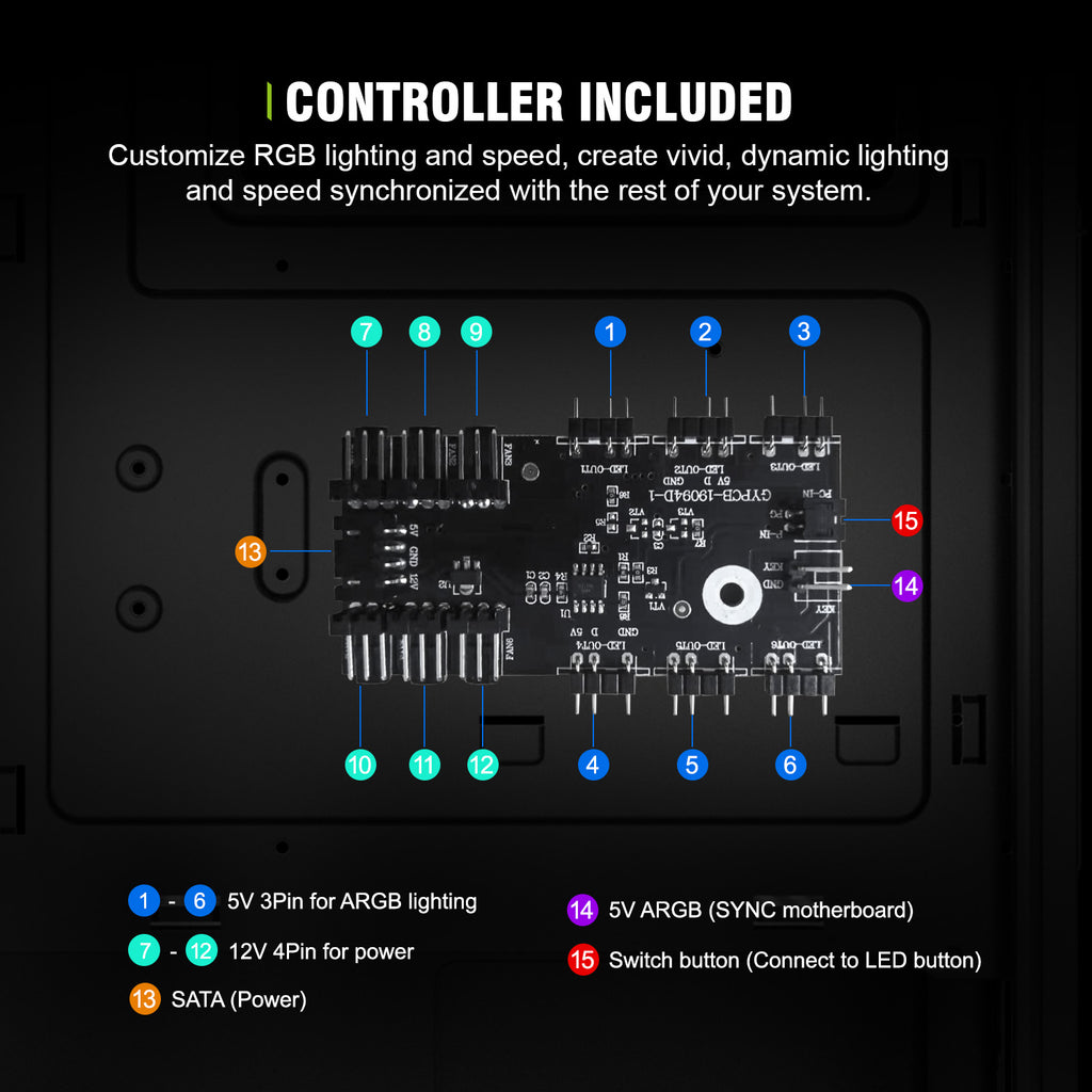AL600 ATX Gaming PC Case, with 6 Fans – darkflashus